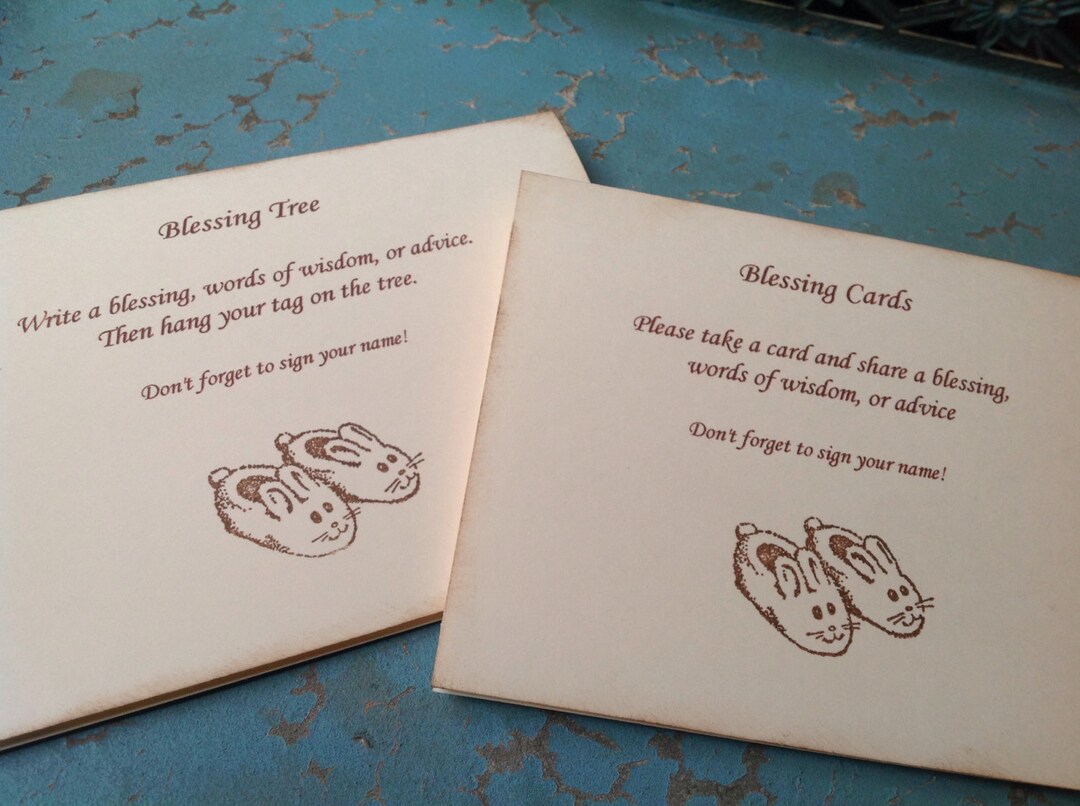 Blessings Tree Instructions Sign Blessing Cards-vintage Baby - Etsy