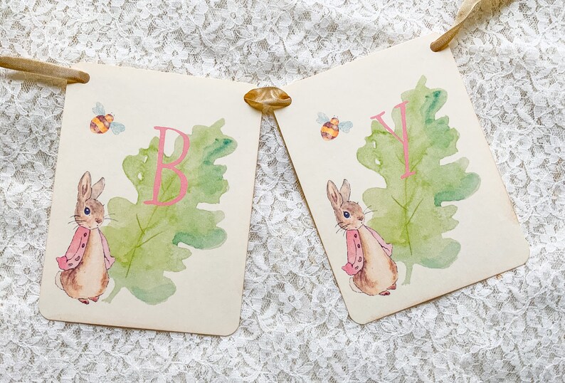 Peter Rabbit Baby Shower Banners for Girls-personalized - Etsy