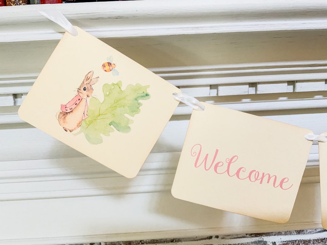 Peter Rabbit Baby Shower Banners for Girls-personalized Banners Signs ...