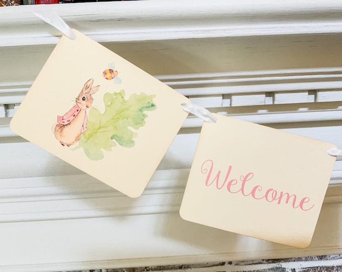 Peter Rabbit Baby Shower Banners for Girls-personalized Banners Signs ...