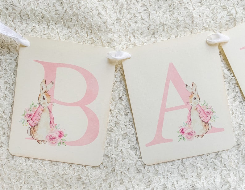 Peter Rabbit Baby Shower Banners for Girls-personalized Banners Signs ...