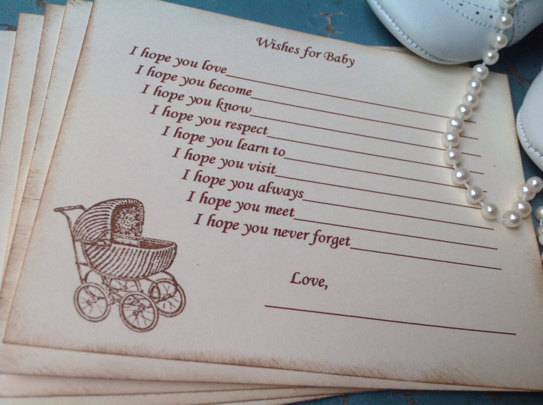 Gender Neutral Wish Cards-baby Stroller Wish Cards-carriage Pram ...