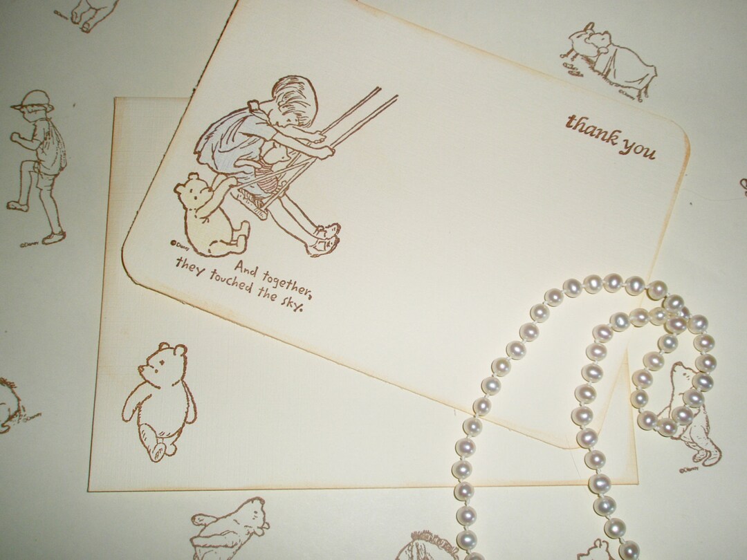 Classic Pooh Note Cards Thank You Notes Winnie the Pooh Stationery - Etsy