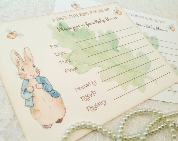 Peter Rabbit Invitation-peter Rabbit Baby Shower Fill in - Etsy