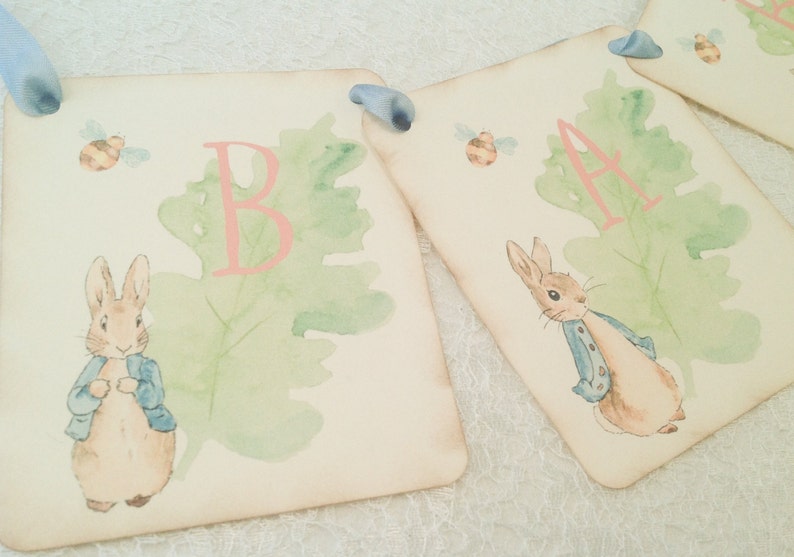 Peter Rabbit Baby Shower Banners for Girls-personalized - Etsy