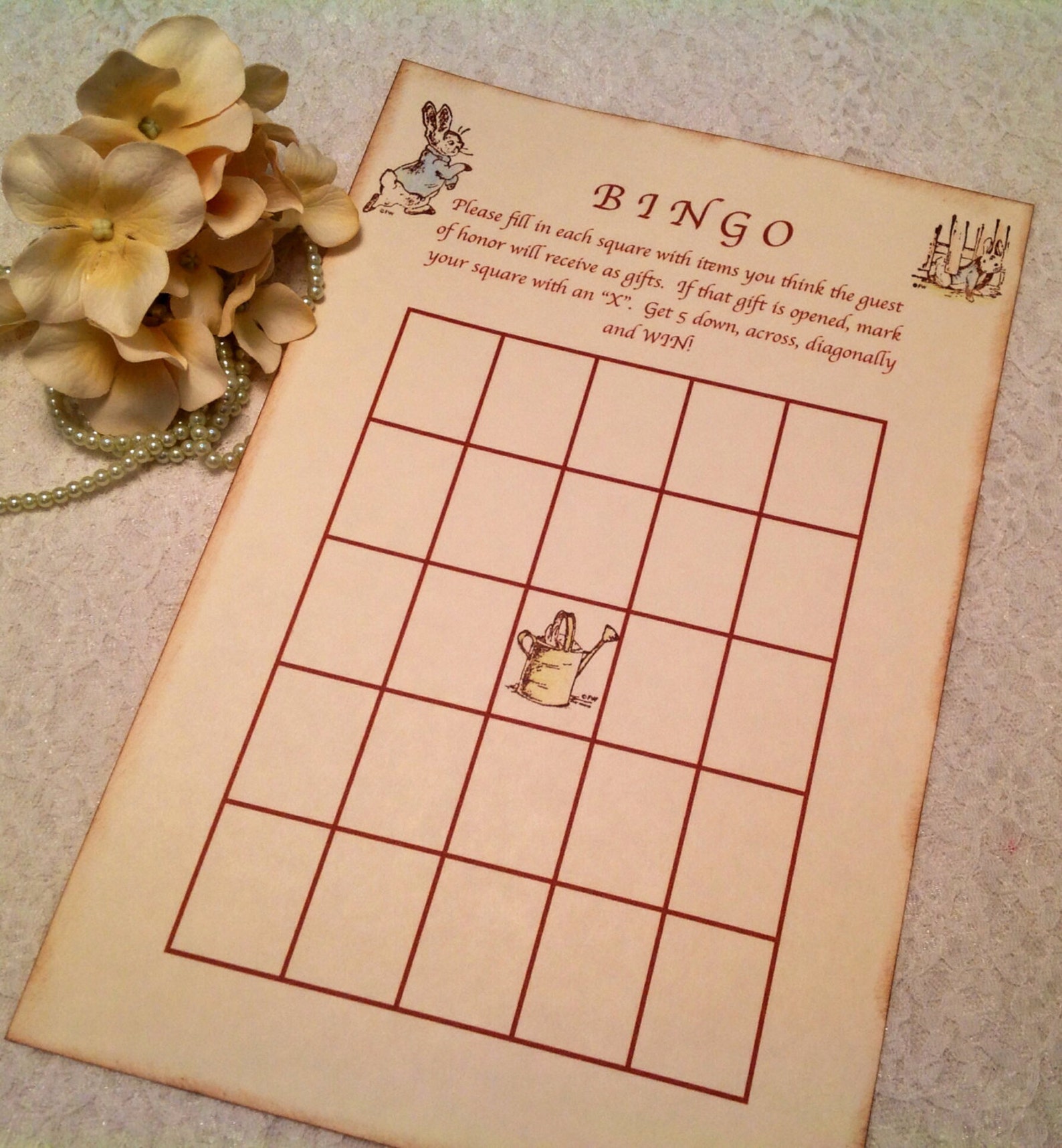 Peter Rabbit Bingo Cards Games-peter Rabbit Baby Shower Fill - Etsy