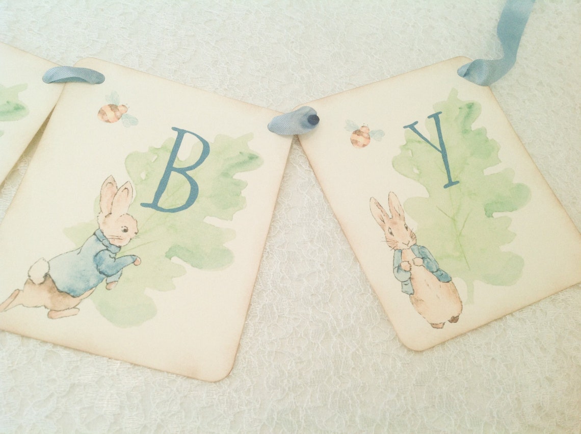 Peter Rabbit Banner-boy Baby Shower Banner-birthday Banner for - Etsy