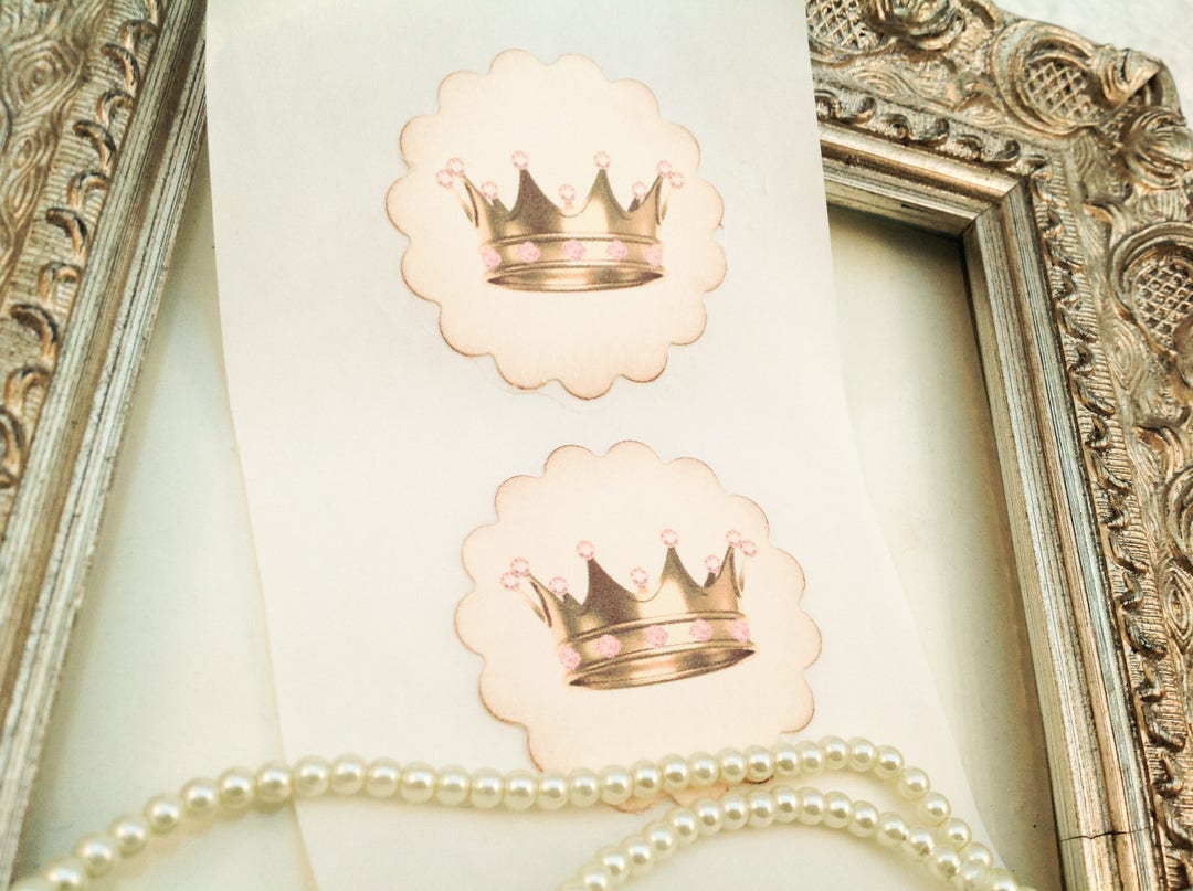 Gold Crown Stickers-pink Jewel Stickers-princess Ballet Tea Party ...