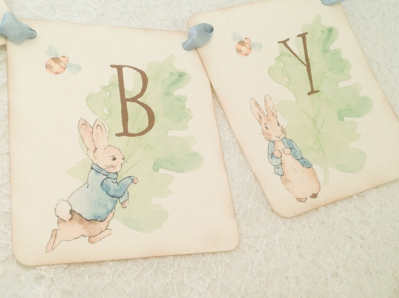Peter Rabbit Baby Shower Banner Garland Sign-peter Rabbit Birthday ...