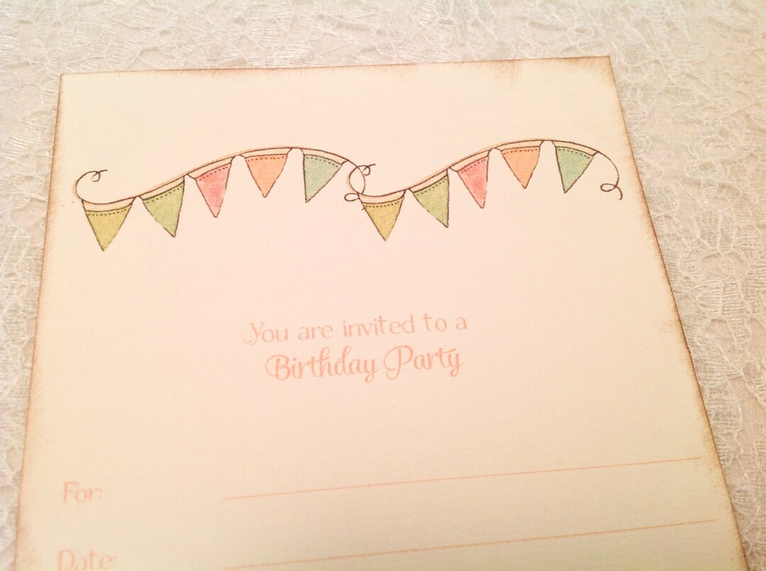 Fill in Blank Birthday Party Invitations-birthday Banner Invites ...