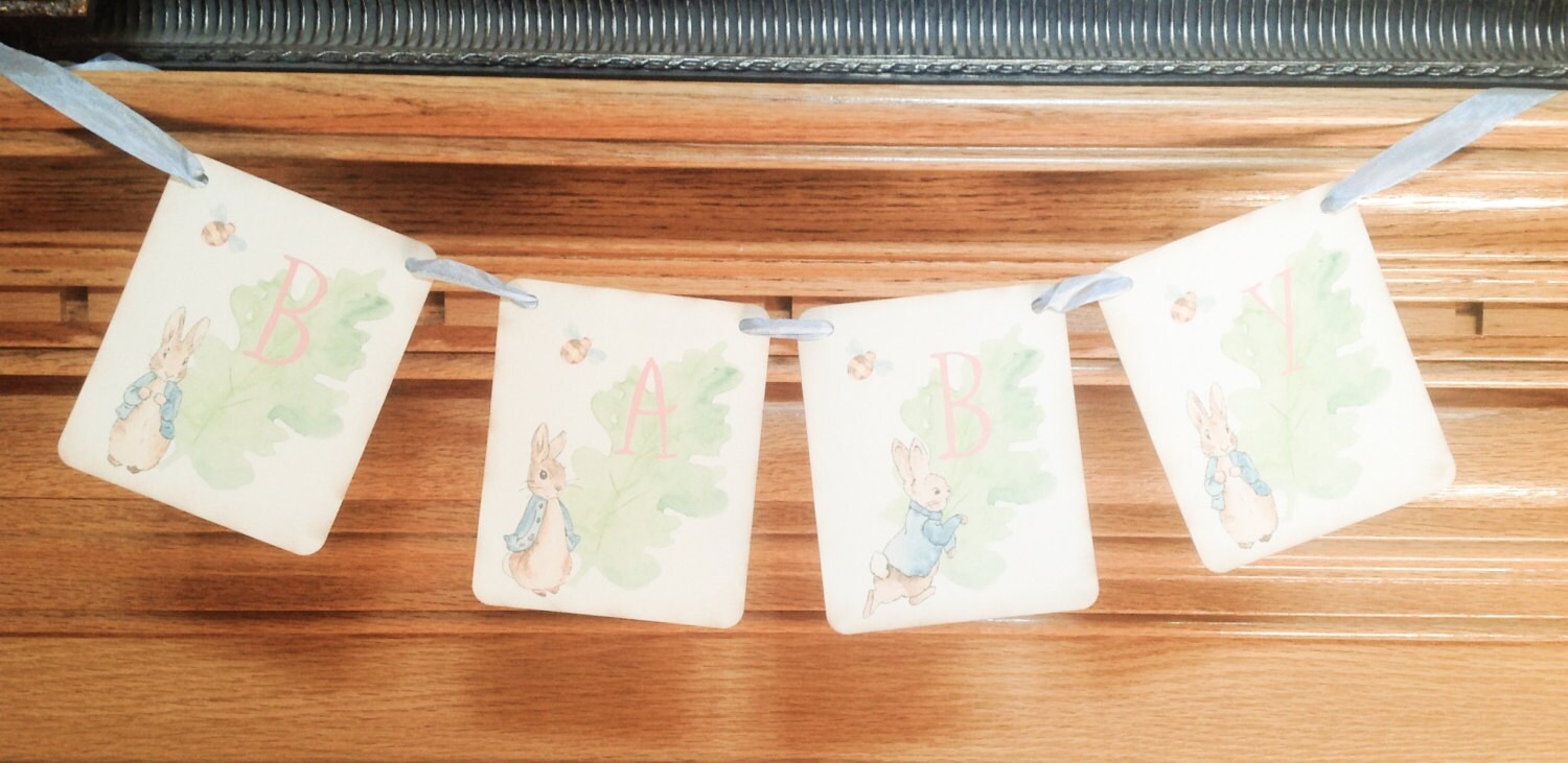 Peter Rabbit Baby Shower Banners for Girls-Personalized | Etsy