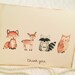 Woodland Thank You Note Cards-animal Note Cards-forest Friends Thank ...
