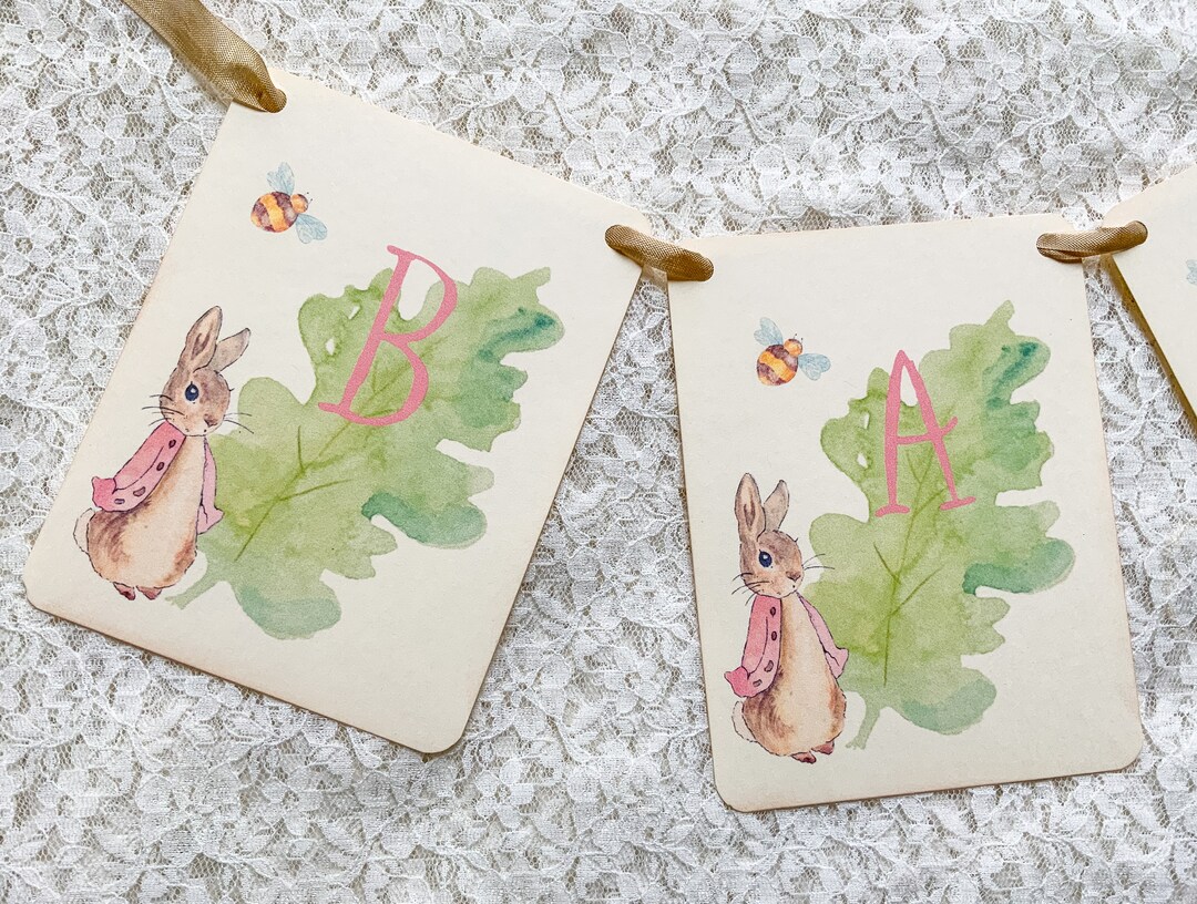 Peter Rabbit Baby Shower Banners for Girls-personalized Banners Signs ...