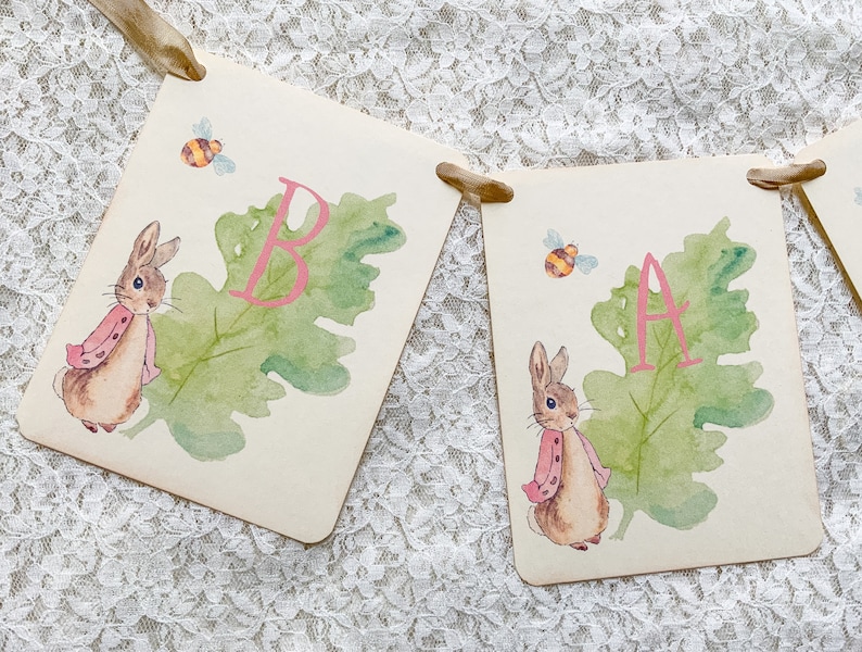 Peter Rabbit Baby Shower Banners for Girls-personalized - Etsy