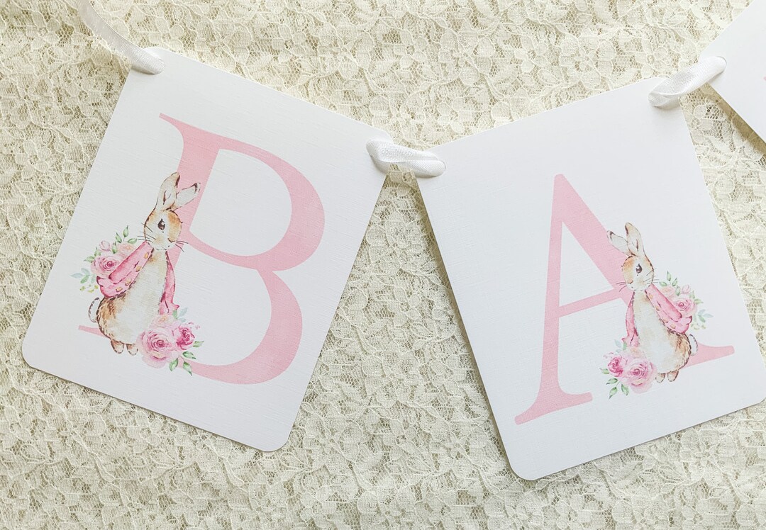 Peter Rabbit Baby Shower Banners for Girls-personalized Banners Signs ...