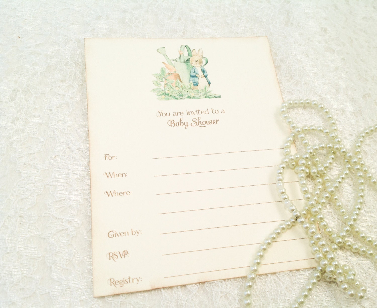 Baby Shower Invitations-Peter Rabbit Shower-Gender Neutral | Etsy