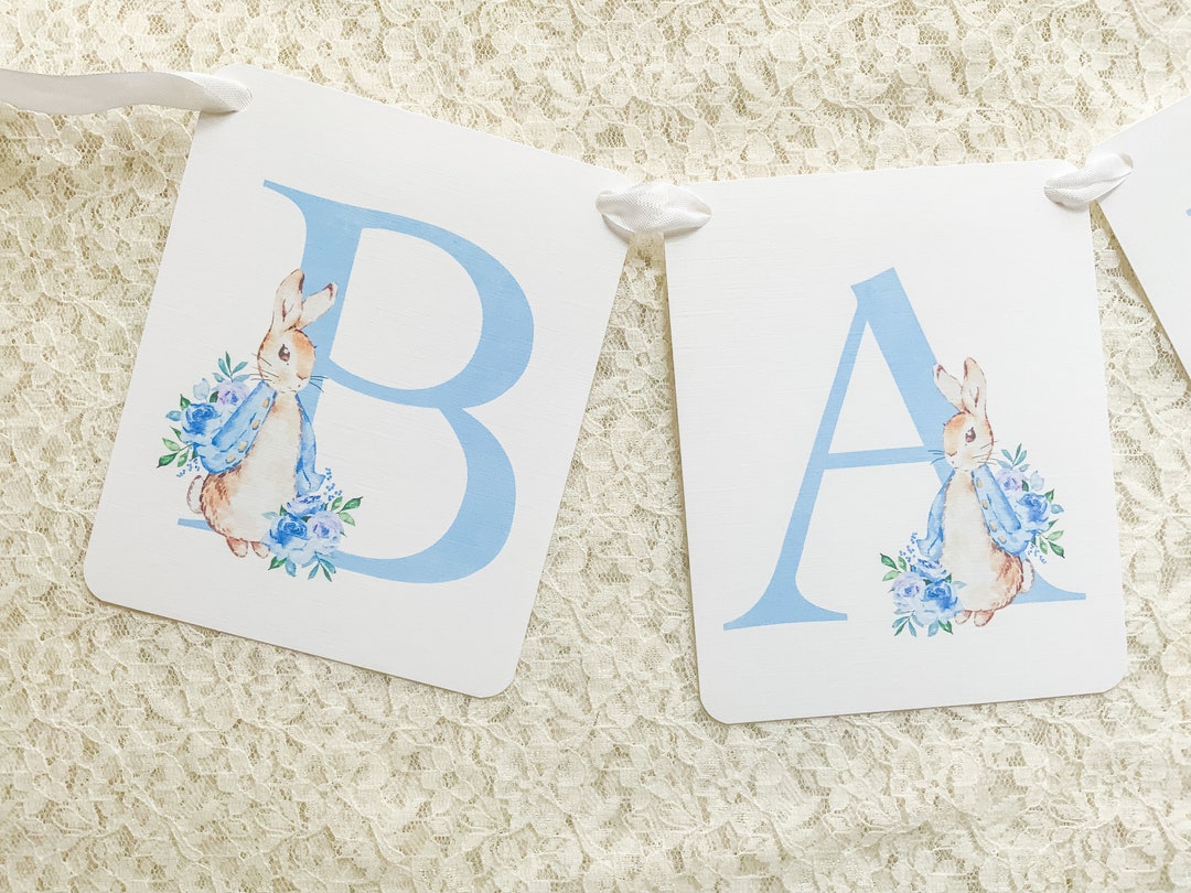 Peter Rabbit Baby Boy Shower Banner Garland Sign-peter Rabbit Birthday ...