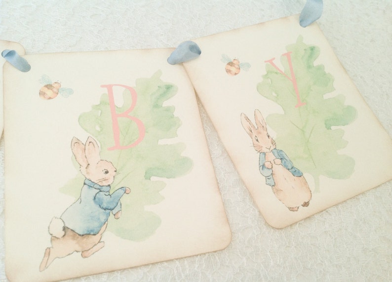 Peter Rabbit Baby Shower Banners for Girls-personalized - Etsy