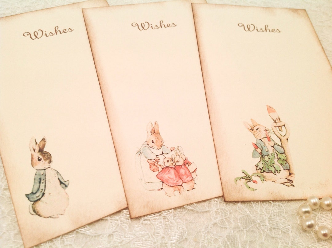 Peter Rabbit Wish Cards-wishes for Baby Cards Tags-set of 12 - Etsy