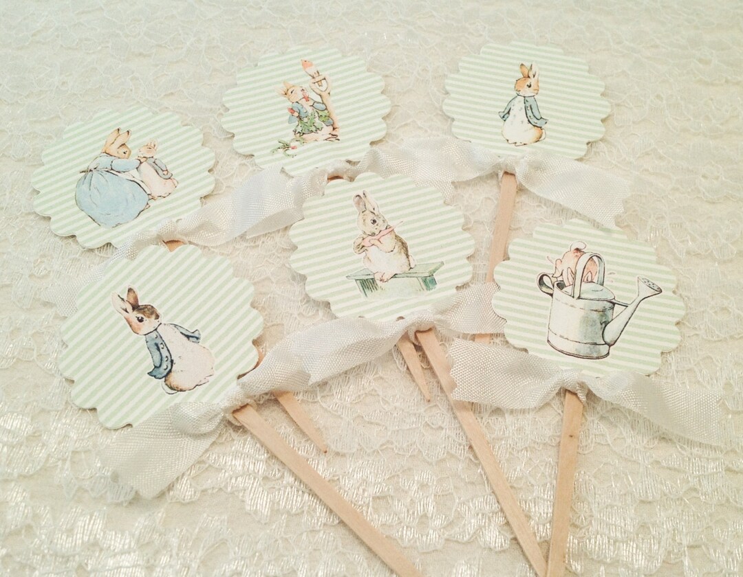 Gender Neutral Peter Rabbit Cupcake Picks Toppers-first Birthday or ...