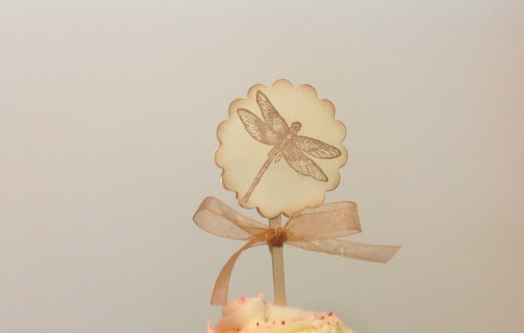 Dragonfly Cupcake Toppers Wedding Cupcake Toppers Dragon Fly - Etsy
