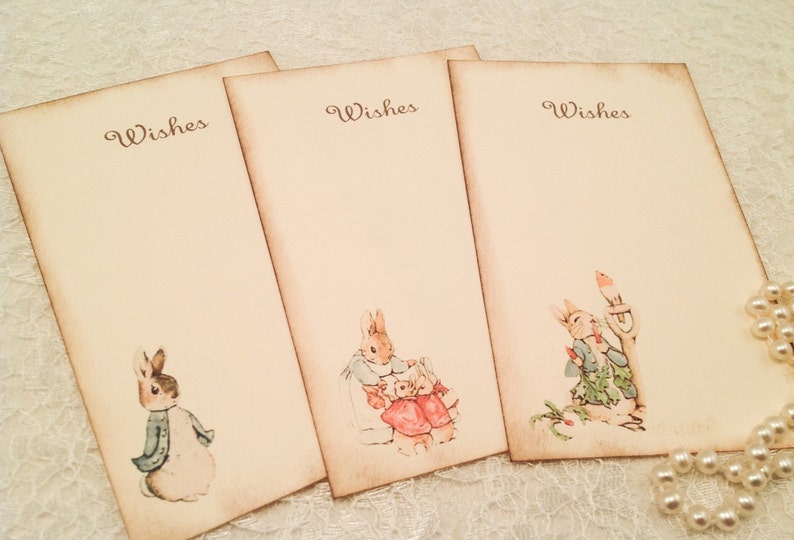 Peter Rabbit Wish Cards-wishes for Baby Cards Tags-set of 12 | Etsy