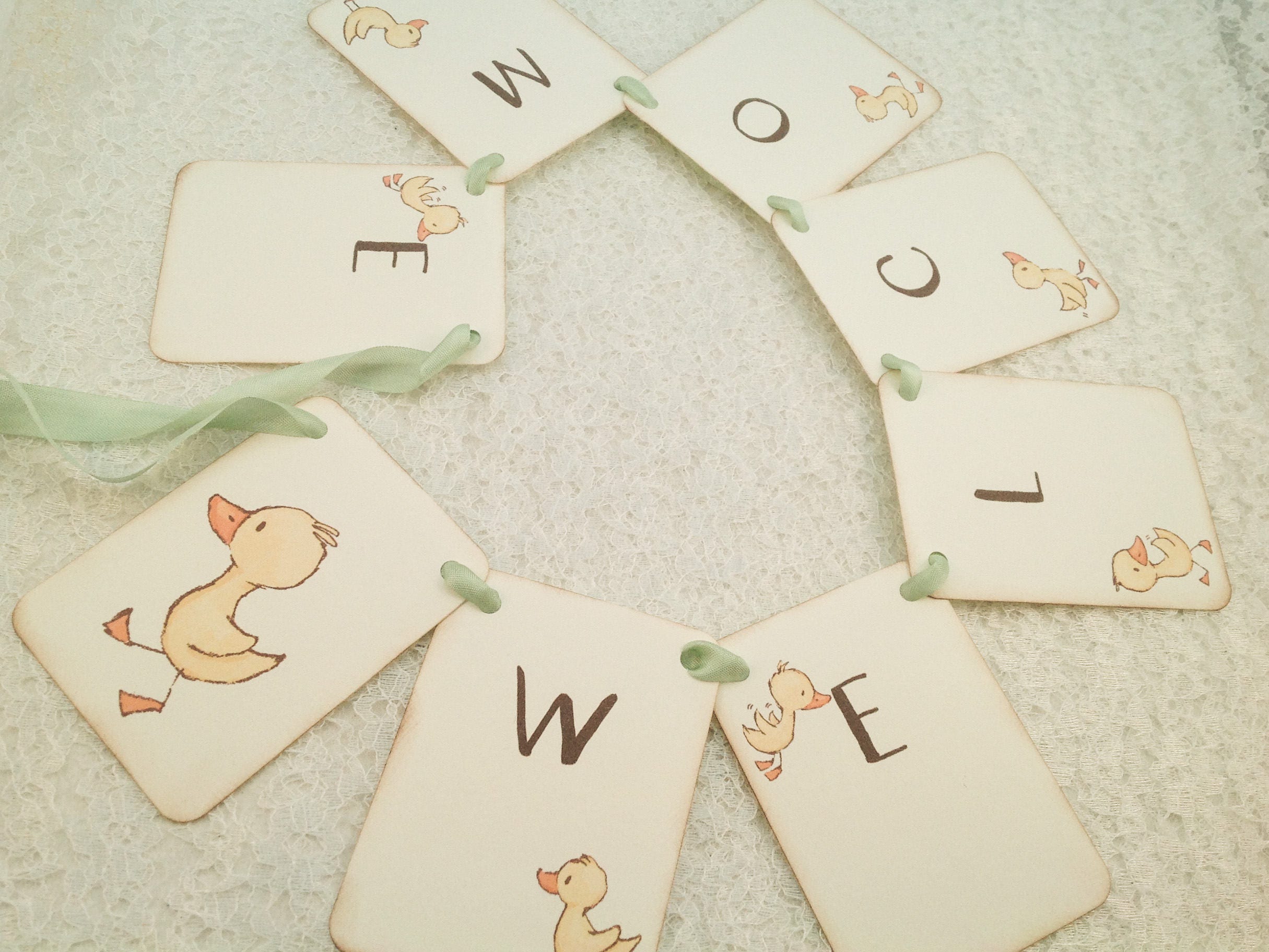 Duck Baby Shower Banner-welcome Little One Banner-yellow Ducks Signs ...