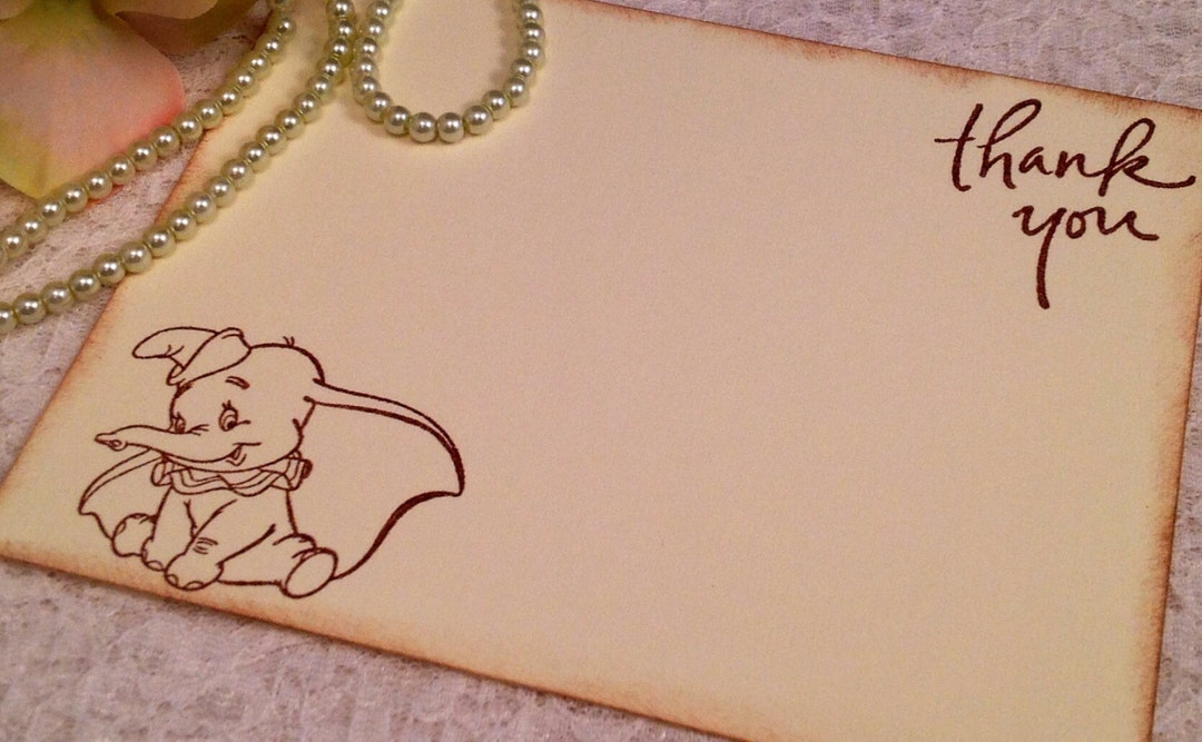 Disney Thank You Notes-dumbo-children's Note Cards-dumbo - Etsy