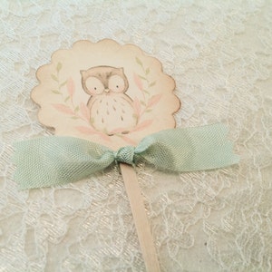 Owl Baby Shower Toppers-owl Birthday Cake-girl Party Decorations and ...