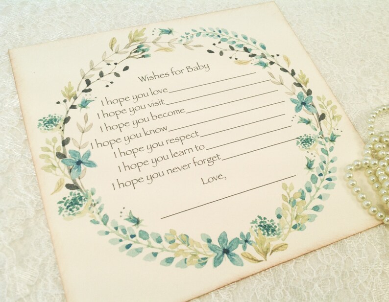 Wish Cards for Baby- Gender Neutral Baby Shower Games and Wish Tree ...