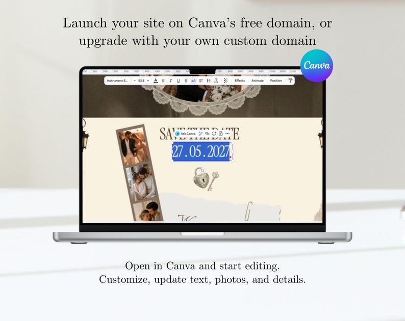 Old Money Save the Date Wedding Website - Etsy Canada