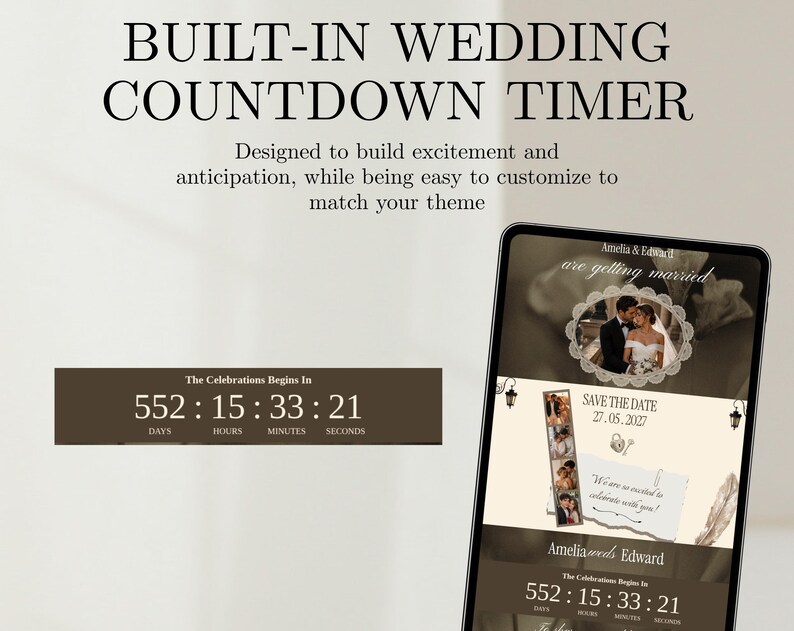 Old Money Save the Date Wedding Website - Etsy Canada