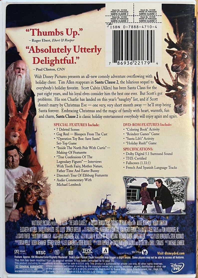 The Santa Clause 2 DVD, 2003, Full Screen Edition Like New - Etsy