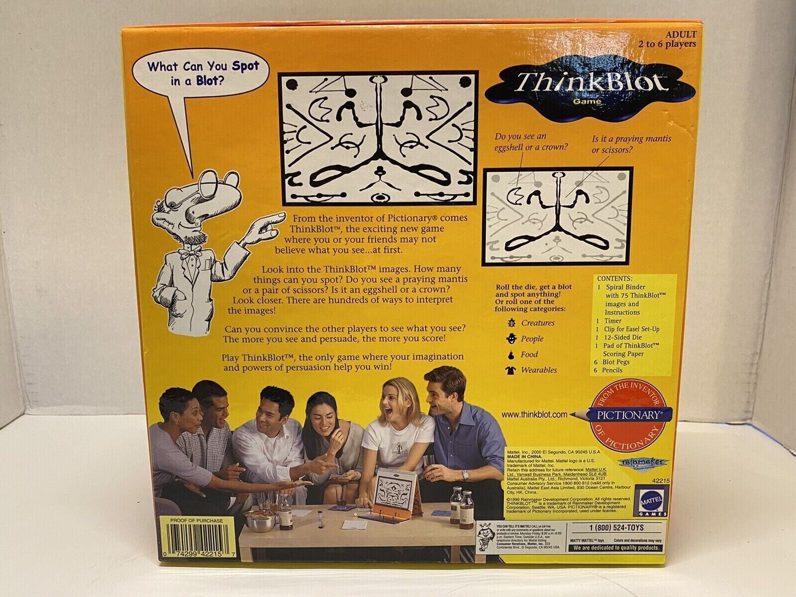 Thinkblot Board Game (2000, Mattel) - Etsy