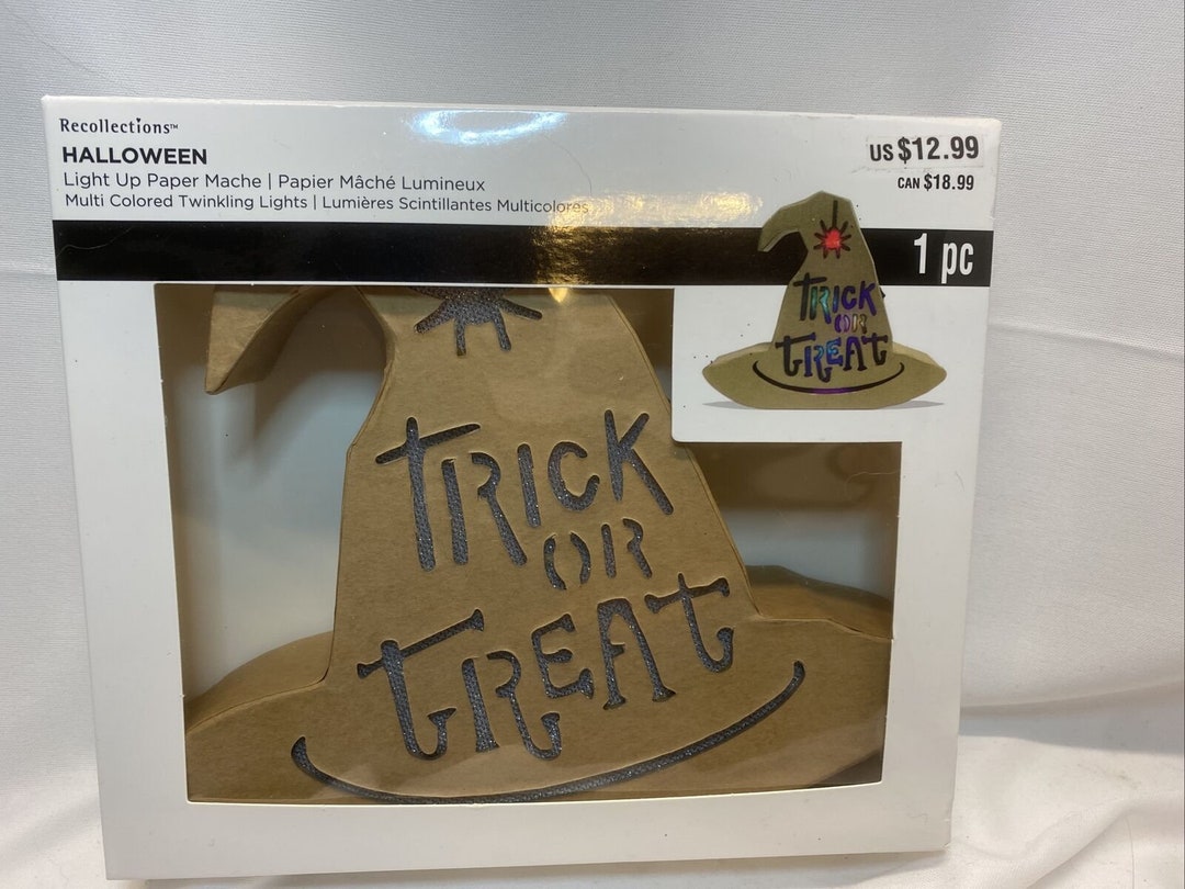 Recollections Halloween Witch Hat Kit Light-up Paper Mache Twinkling ...