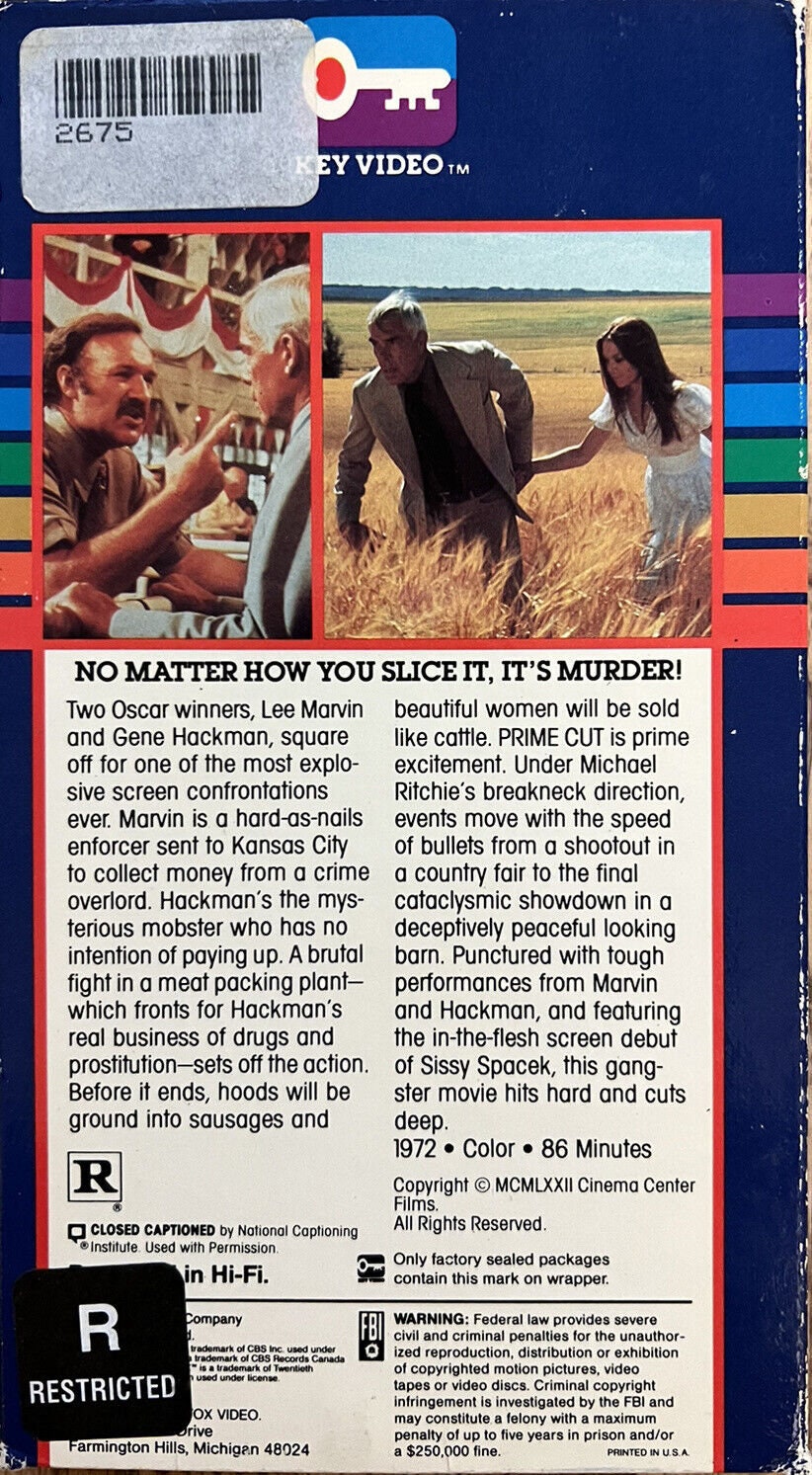 Prime Cut 1972 1985 VHS Lee Marvin Gene Hackman Sissy - Etsy