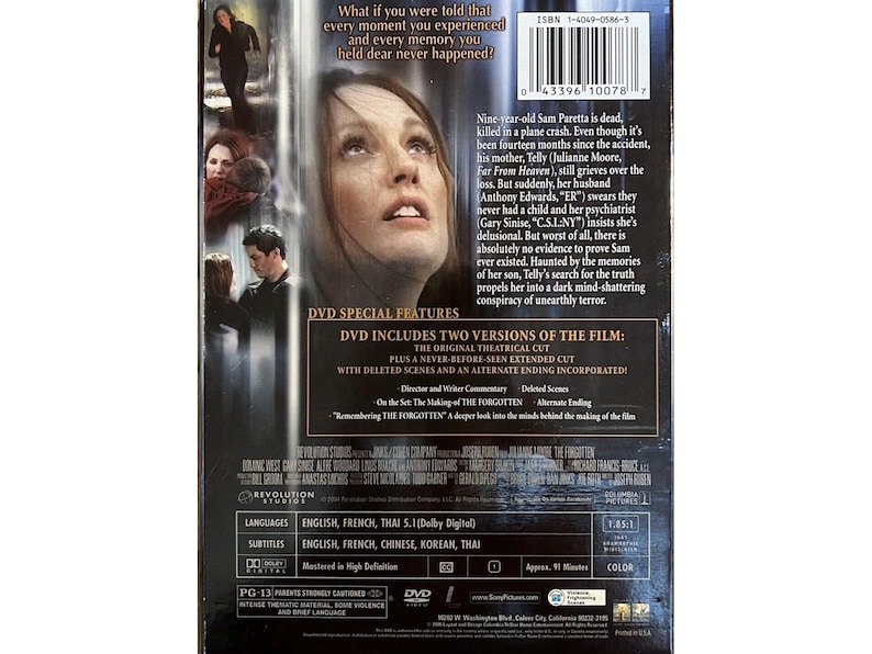 The Forgotten DVD (2005) Julianne Moore • New Sealed • Slipcover ...