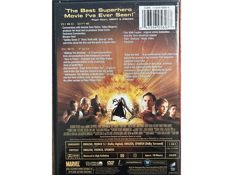 Spider-man 2 (DVD, 2004, 2-disc Set, Special Edition, Fullscreen) - Etsy