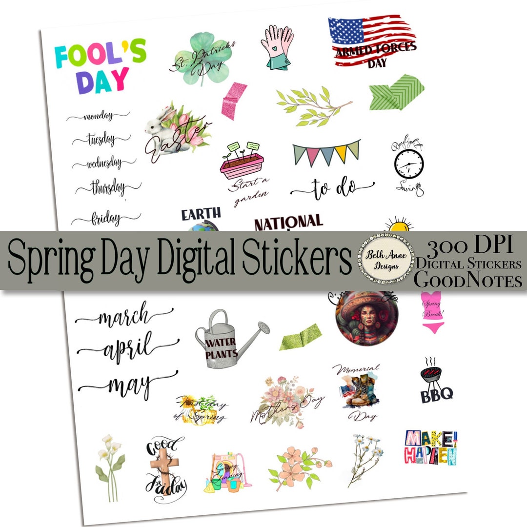 Goodnotes Stickers, Instant Download, Digital Stickers, Clip Art ...