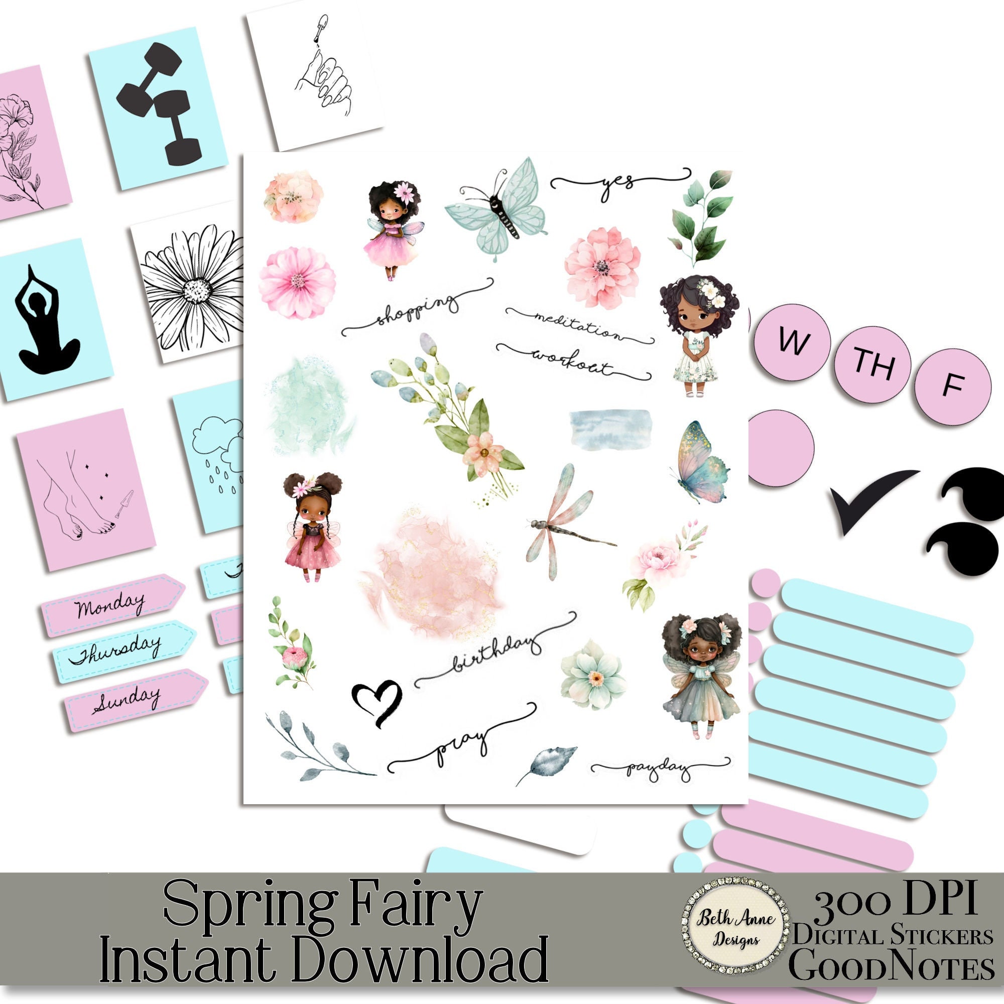 Goodnotes Stickers, Instant Download, Digital Stickers, Clip Art ...