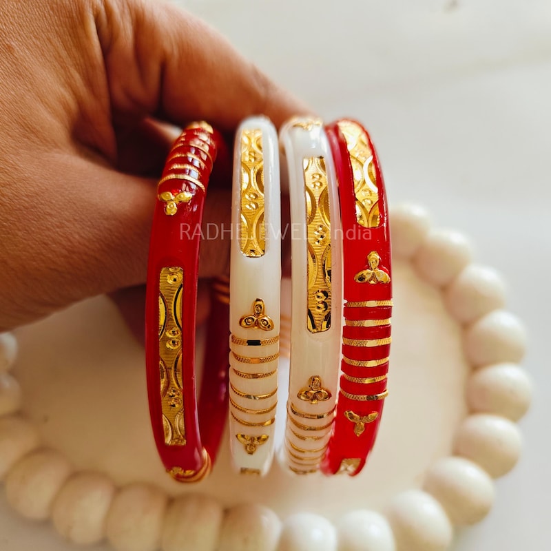 Gold Shakha Pola Bangles - Etsy
