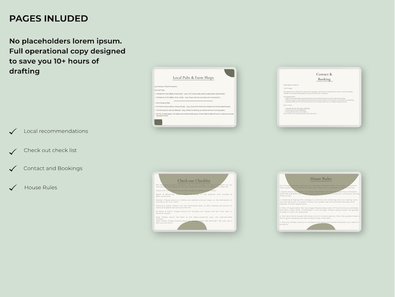 Cottage Welcome Book Template, Trilingual Guest Guide (english, French ...