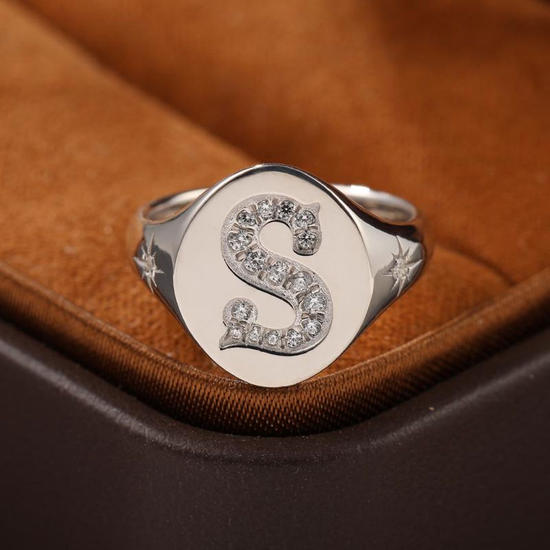 Platinum 950 Signet Ring, European Noble Seal Replica, Light Luxury ...