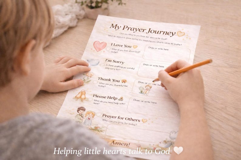 Christian Kids Prayer Journal Bundle, Faith-based Bible Activity ...