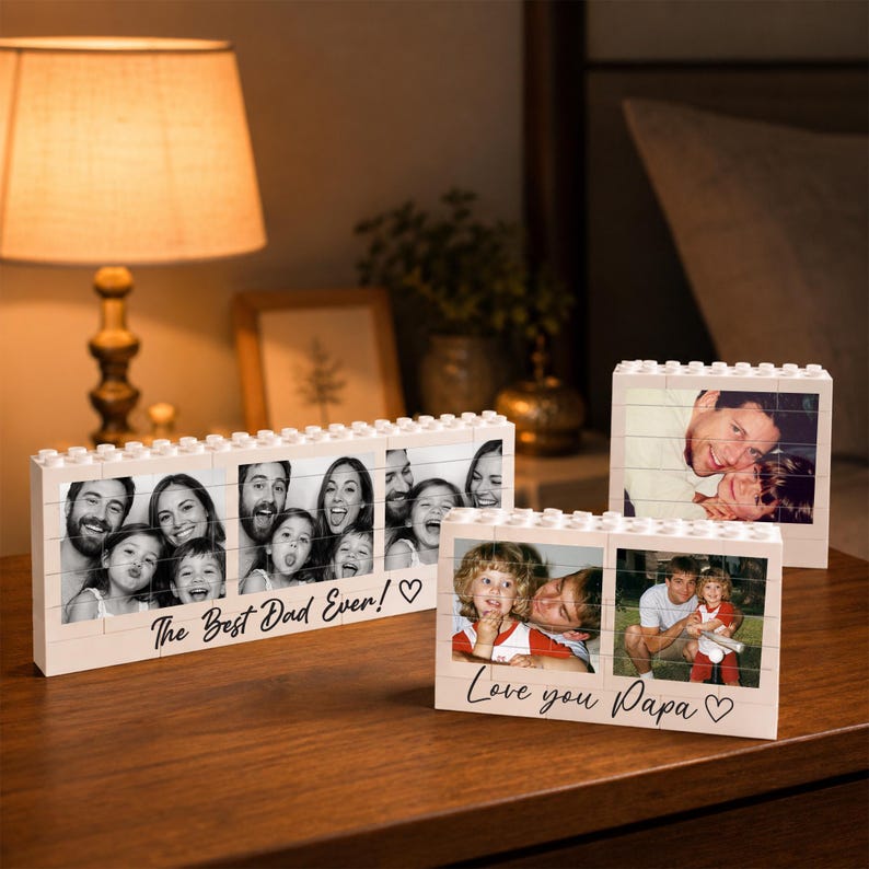 Personalised Photo Gift Brick Photo Block, Gift for Dad, Custom Photo ...