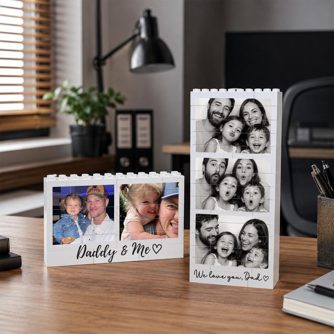 Personalised Photo Gift Brick Photo Block, Gift for Dad, Custom Photo ...