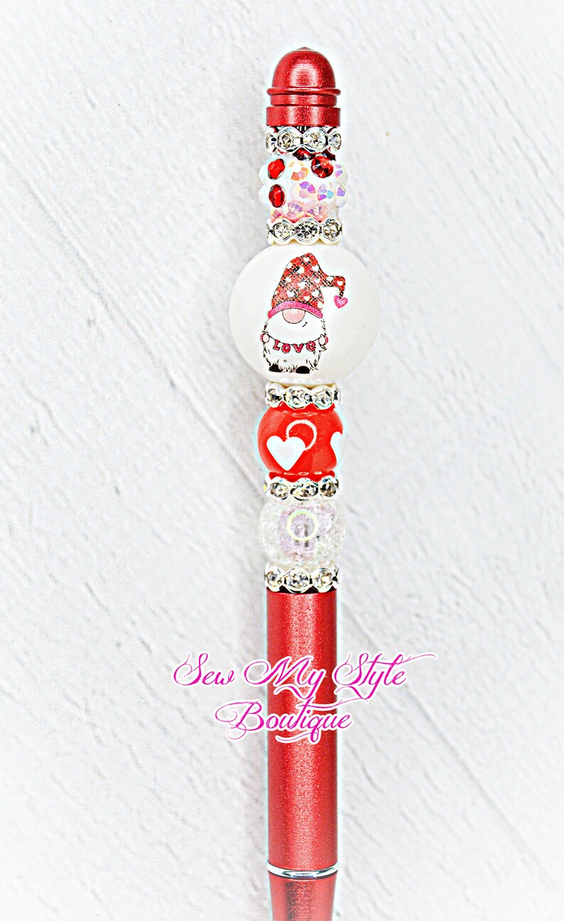 Beaded Pen/valentine LOVE GNOME Pen/journal Pen/gift - Etsy