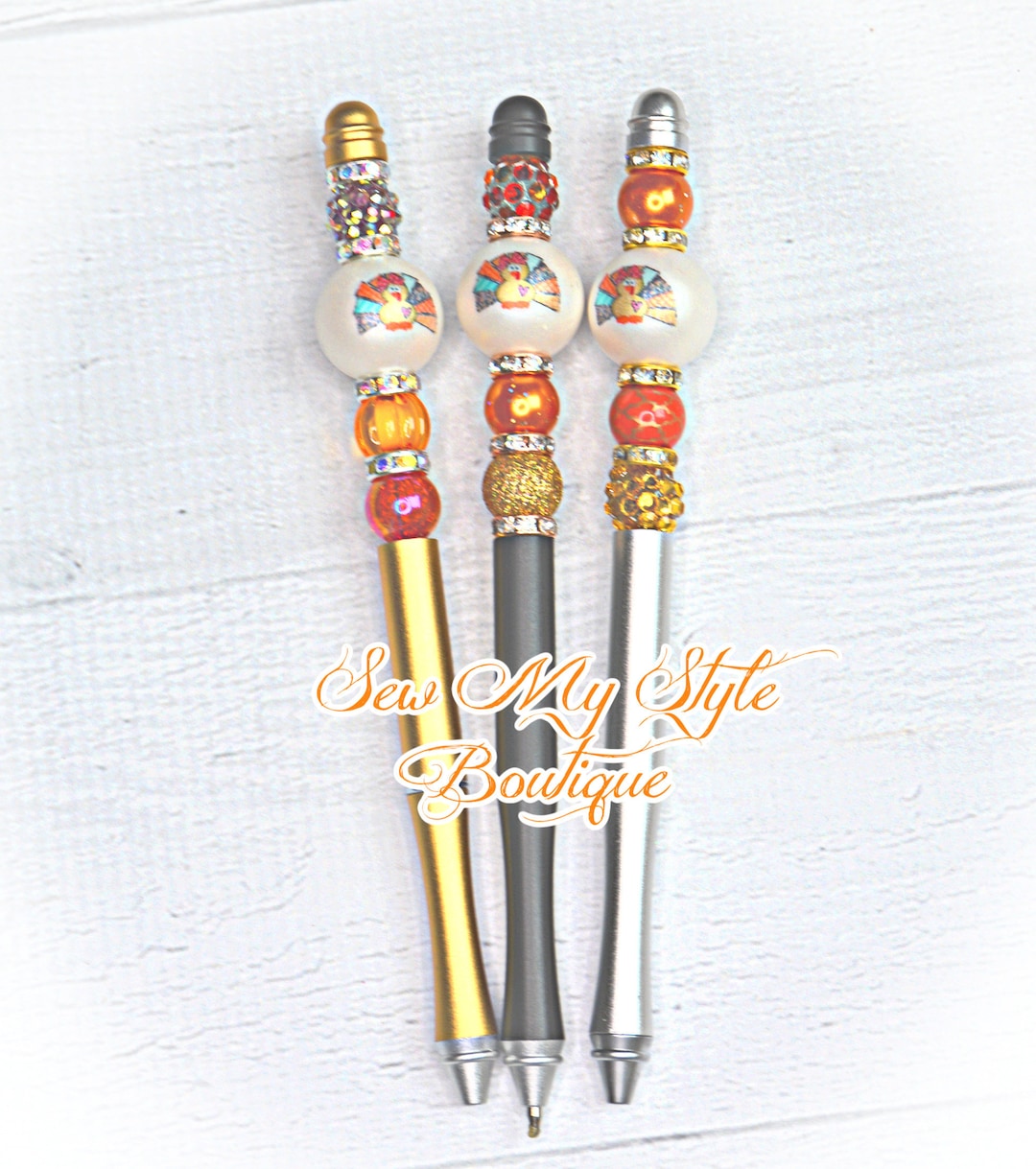 Beaded Pen/turkey Beaded Pen/thanksgiving Pen/journal Pen/gift Pen ...