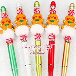 Gingerbread Fluff Beaded Pens/gift Pens/christmas Cookie Pens/holiday ...