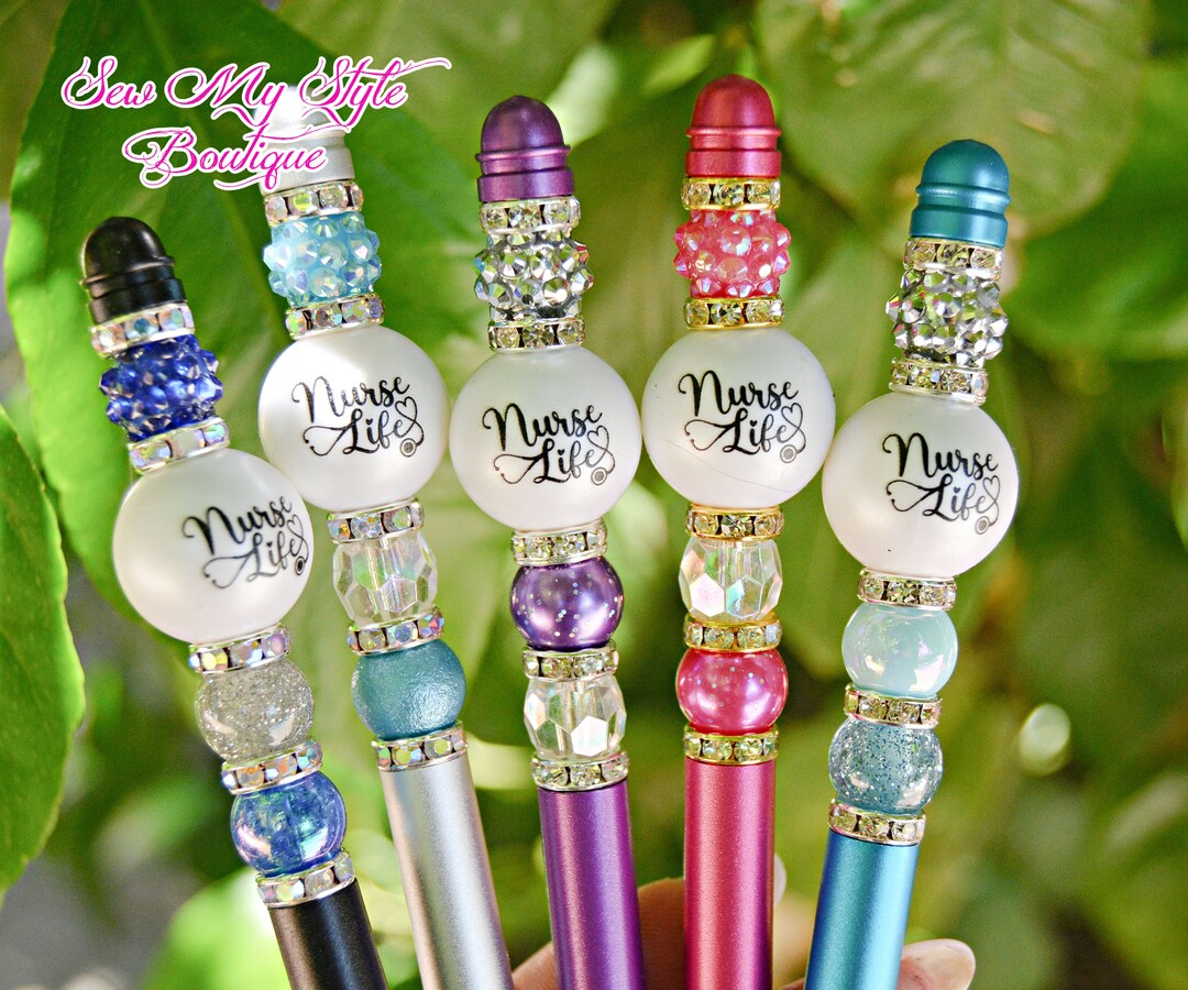 Nurse Life/gift Pens/coworker/office Gifts/fancy Pens/beaded Ink Pen - Etsy